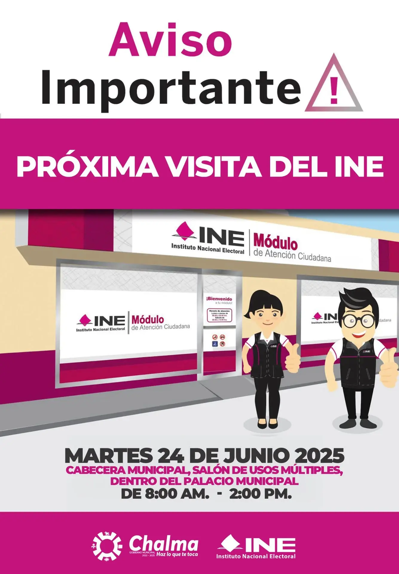 Instalarán módulo del INE en Chalma - Cambio 33